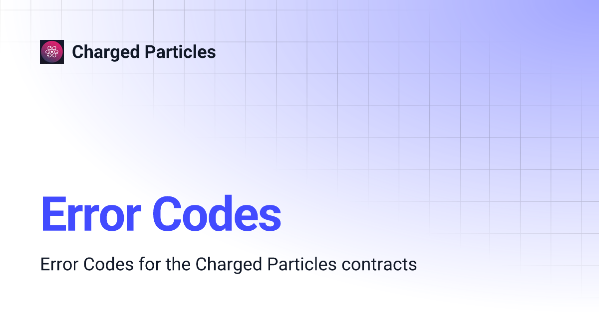 Error Codes | Charged Particles